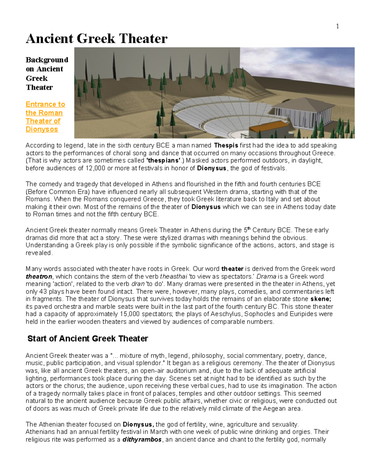 Information for Ancient Greek Theatre - Ancient Greek Theater ...