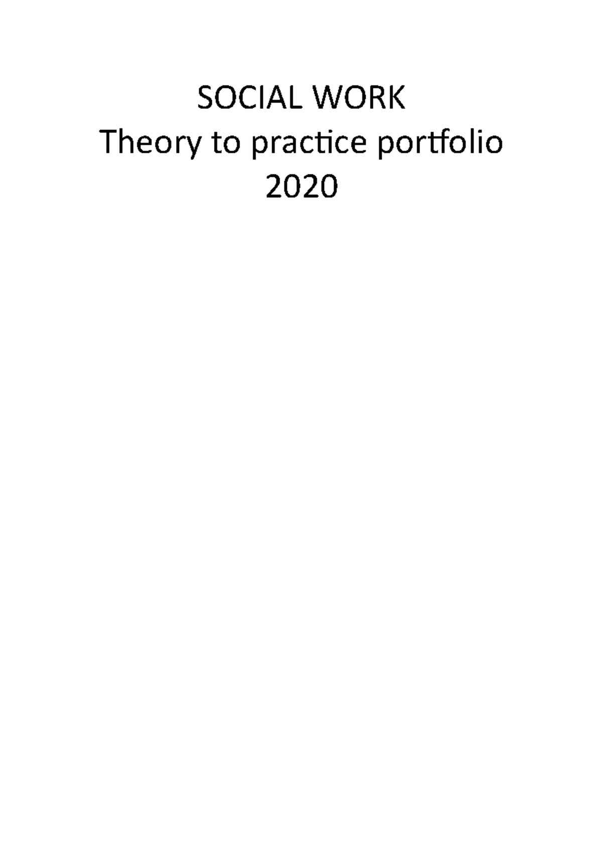 Social work theories - SOCA3351 - UoN - Studocu