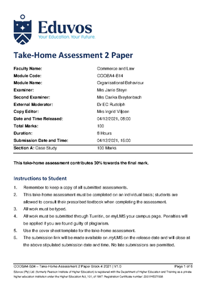 Cohra 2 Quiz 1 Chpt 3, 4, 5 and 6 Memo - COHRA2 Quiz 1 2022 1 ...