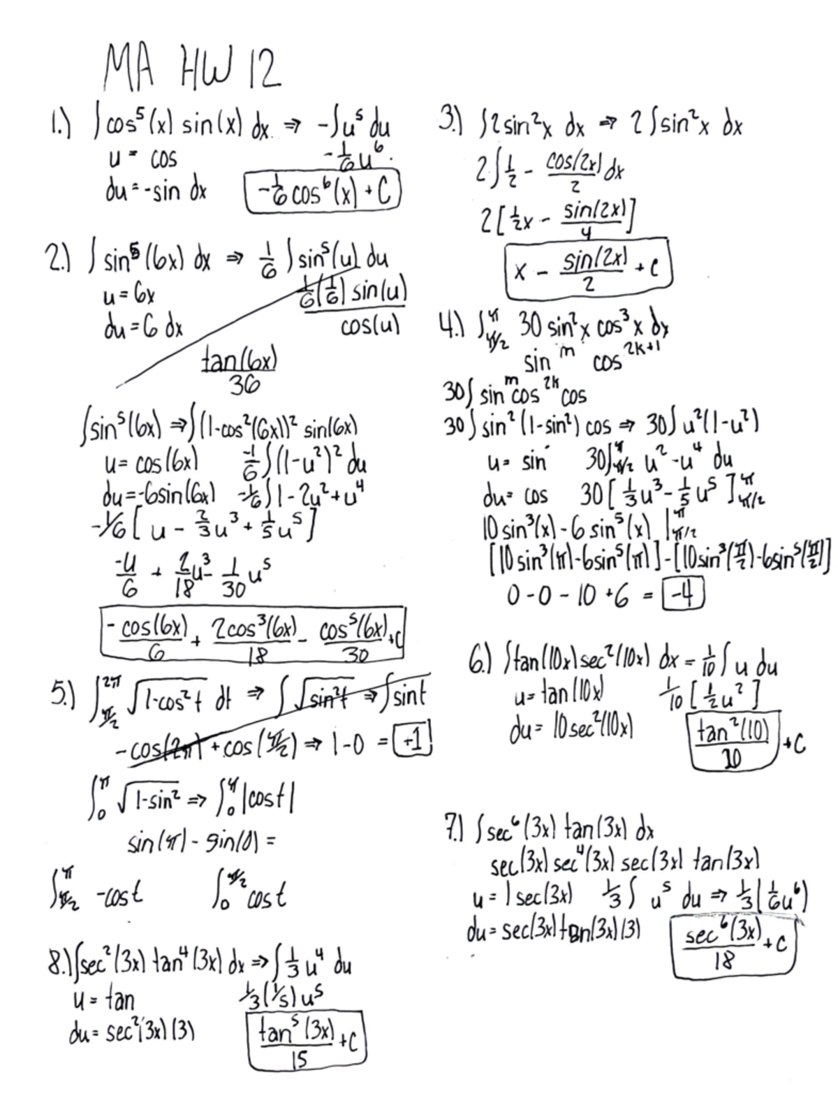 Calculus B HW 12 - Top of Page U* COS 1.. Tau z "x+ X - Sintex ( + 2 u ...