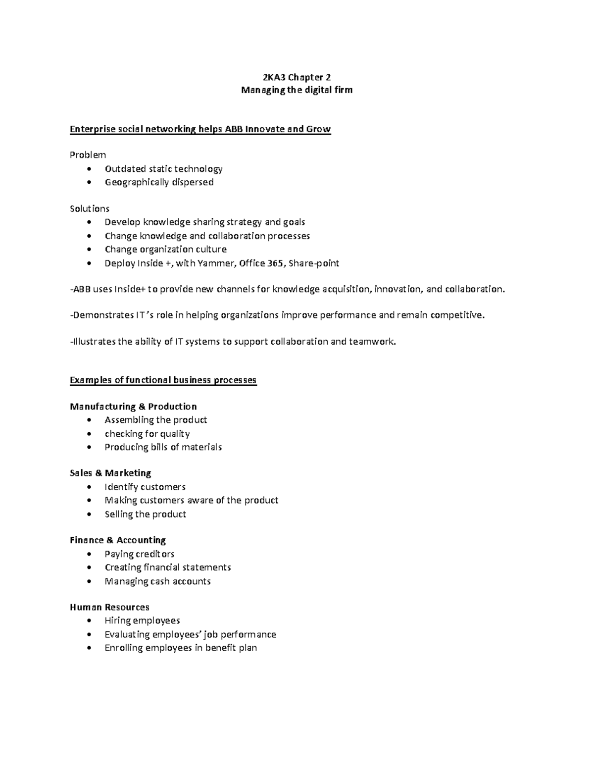 2KA3 Chapter 2 - Lecture notes 2 - Warning: TT: undefined function: 32 ...