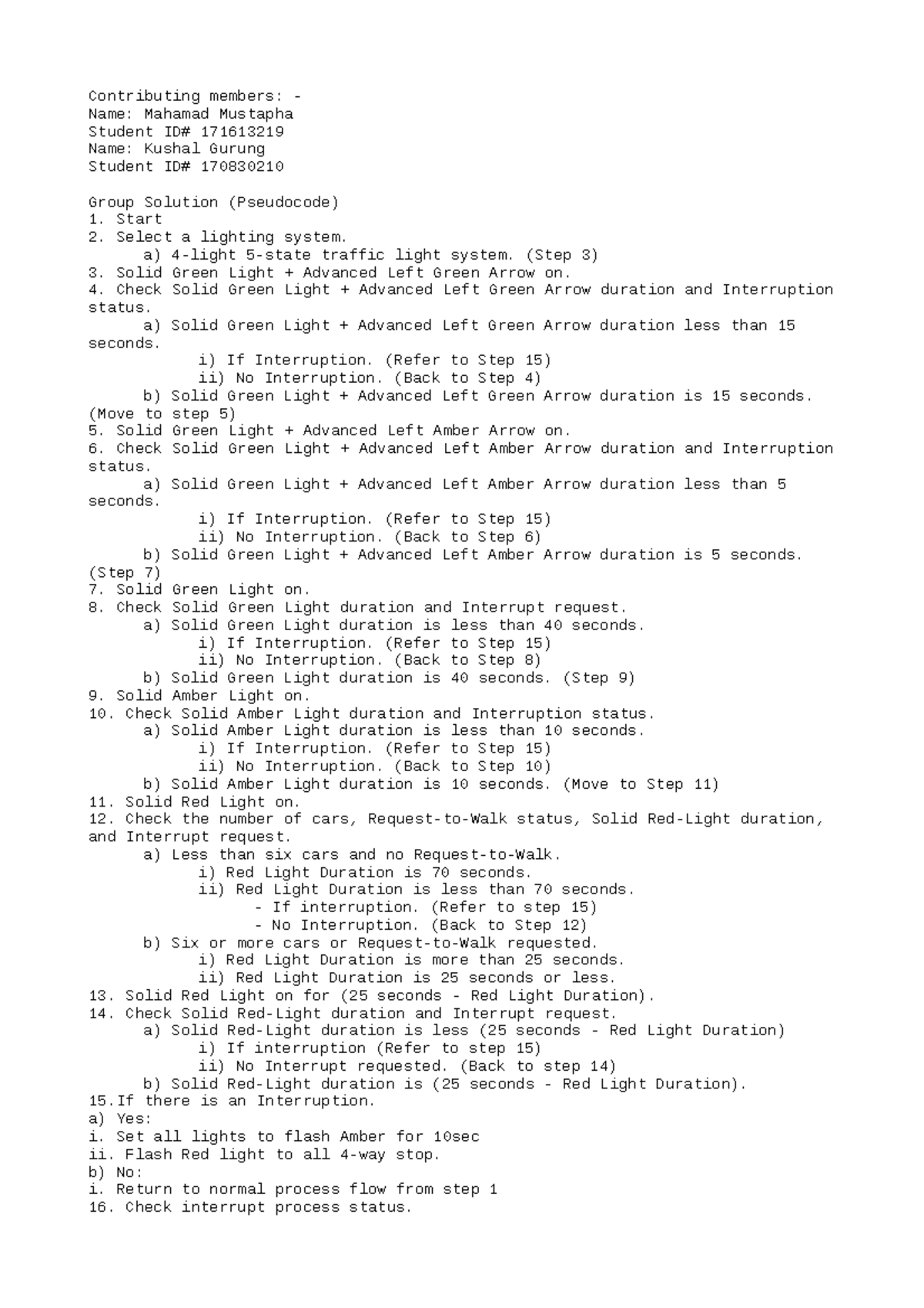 Ws3 - workshop 3 group work pseudocode and notes - Contributing members ...