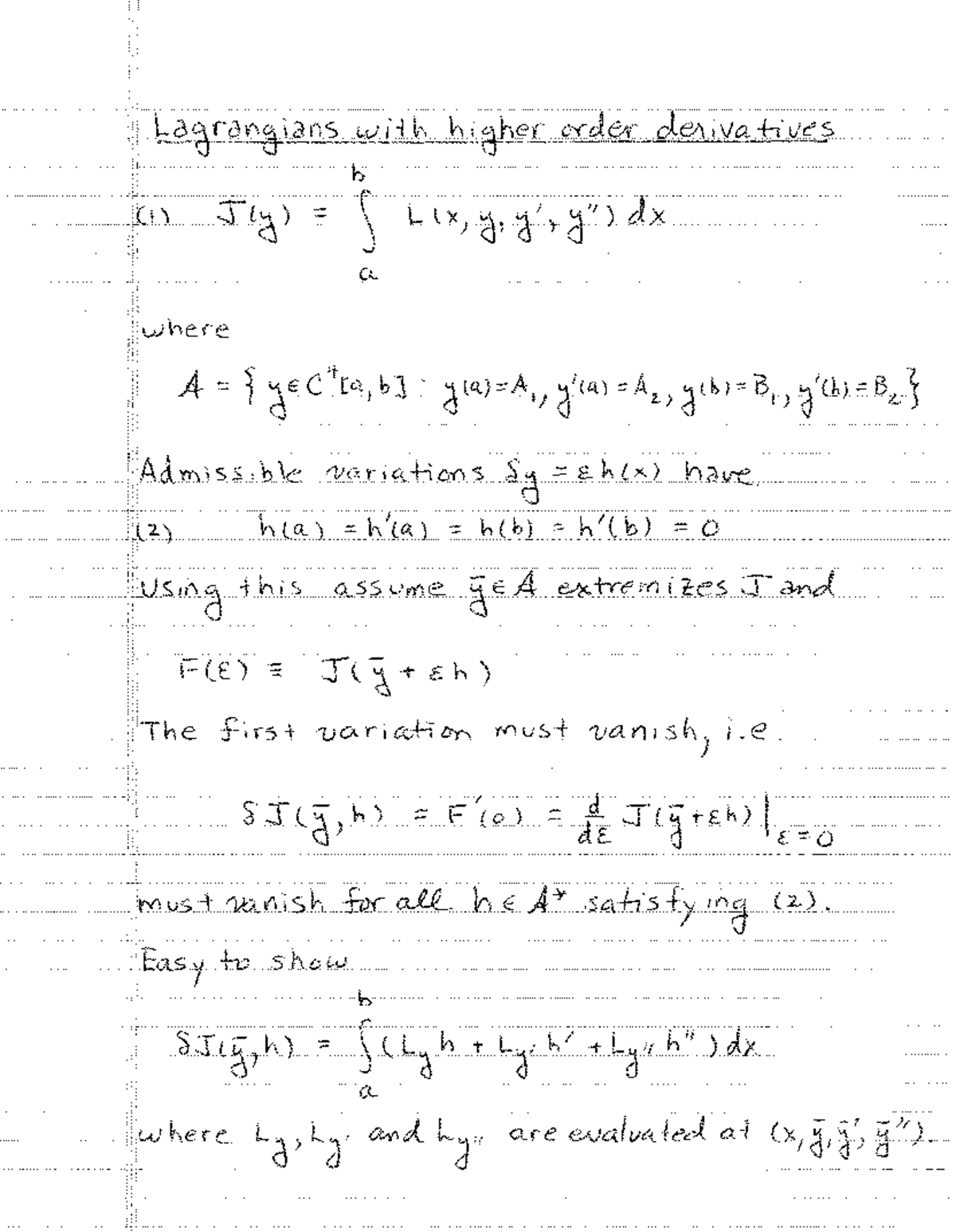 M450 2017-2018 Lecture Notes 22 - Higher Dimensional Problems - A = 3 ...