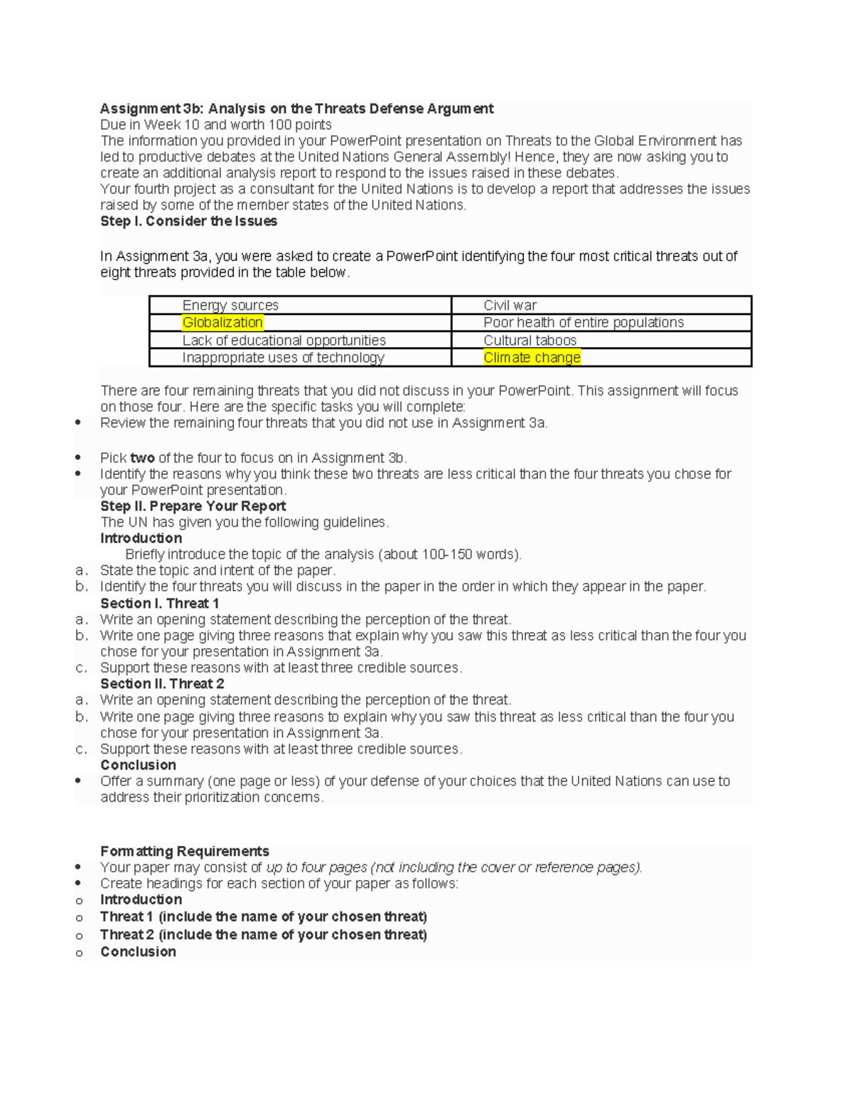 Analysis on the Threats Defense Argument - Your fourth project as a ...