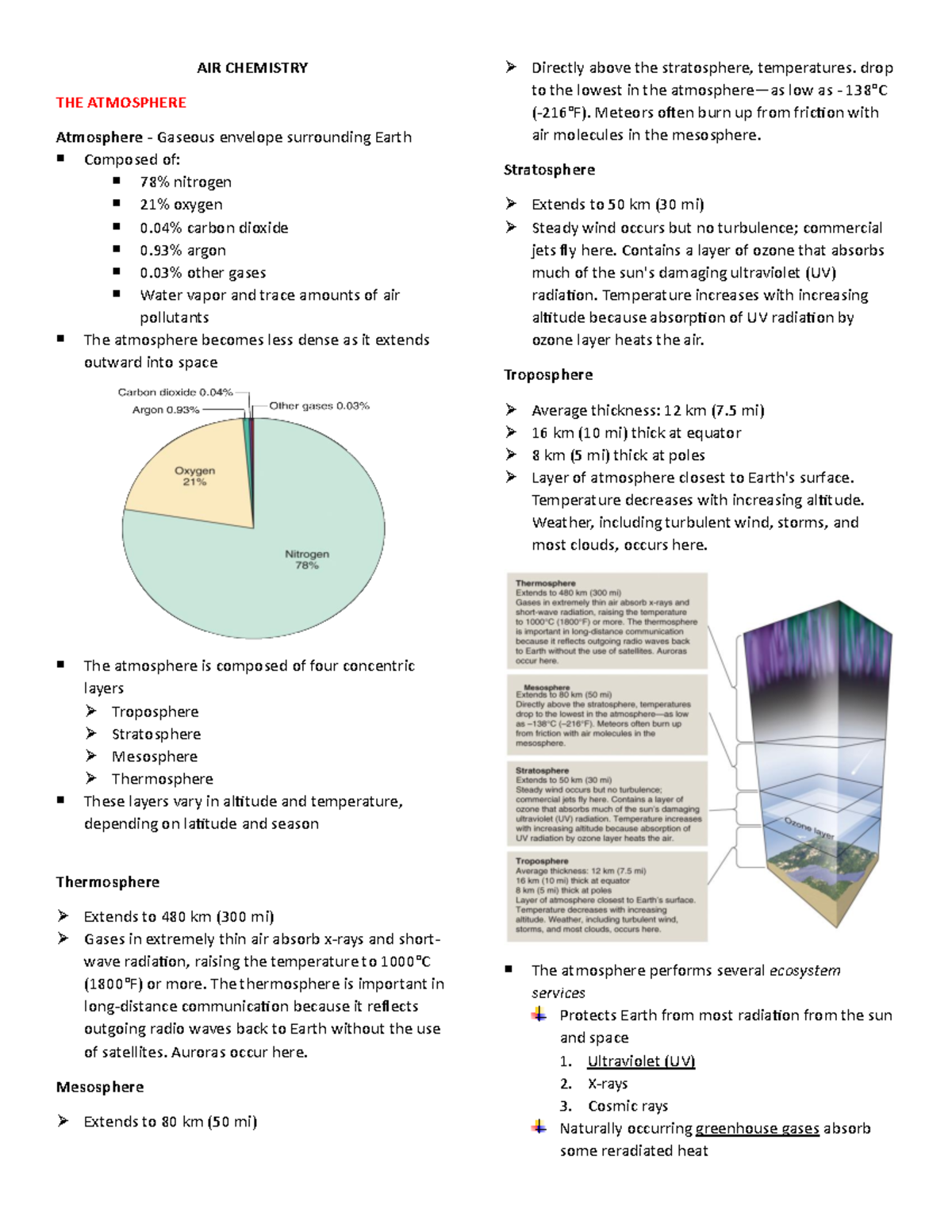 Air and Soil Chemistry - lalalala - AIR CHEMISTRY THE ATMOSPHERE ...