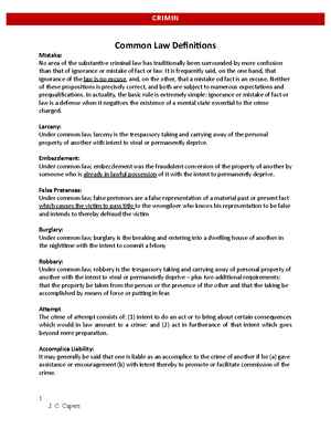 Crim Law Slide Outline - Chapter 2: Attempt in Criminal Law Acts and ...