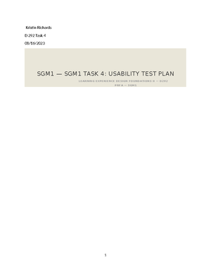 D 291 Task 2 paper - Conducting a needs analysis. - J. Kristin Richards ...