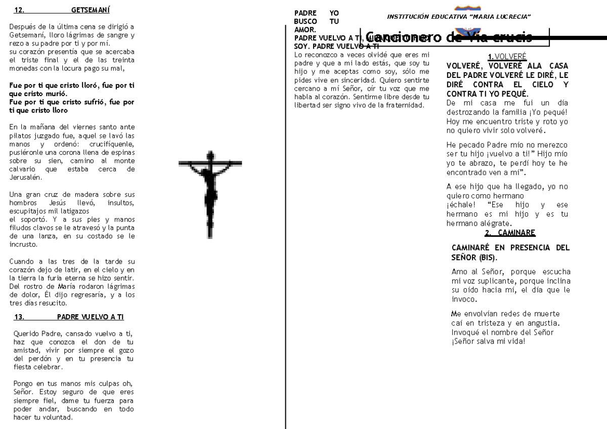 Cancionero semana santa - GETSEMANÍ Después de la última cena se ...