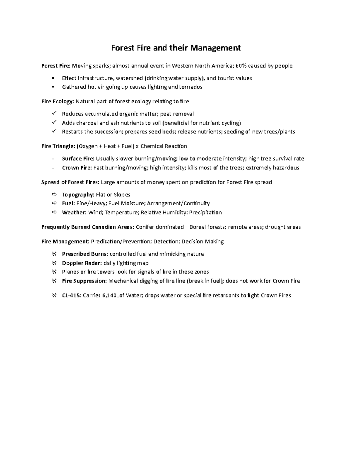 Forest Fires & Forest Hydrology Lecture notes - Forest Fire and their ...