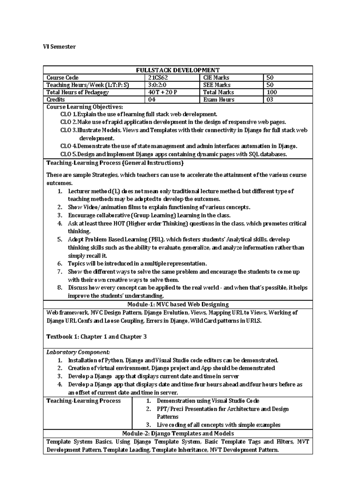Full stack notes- 21CS62 6 Sem Computer Science - VI Semester FULLSTACK ...