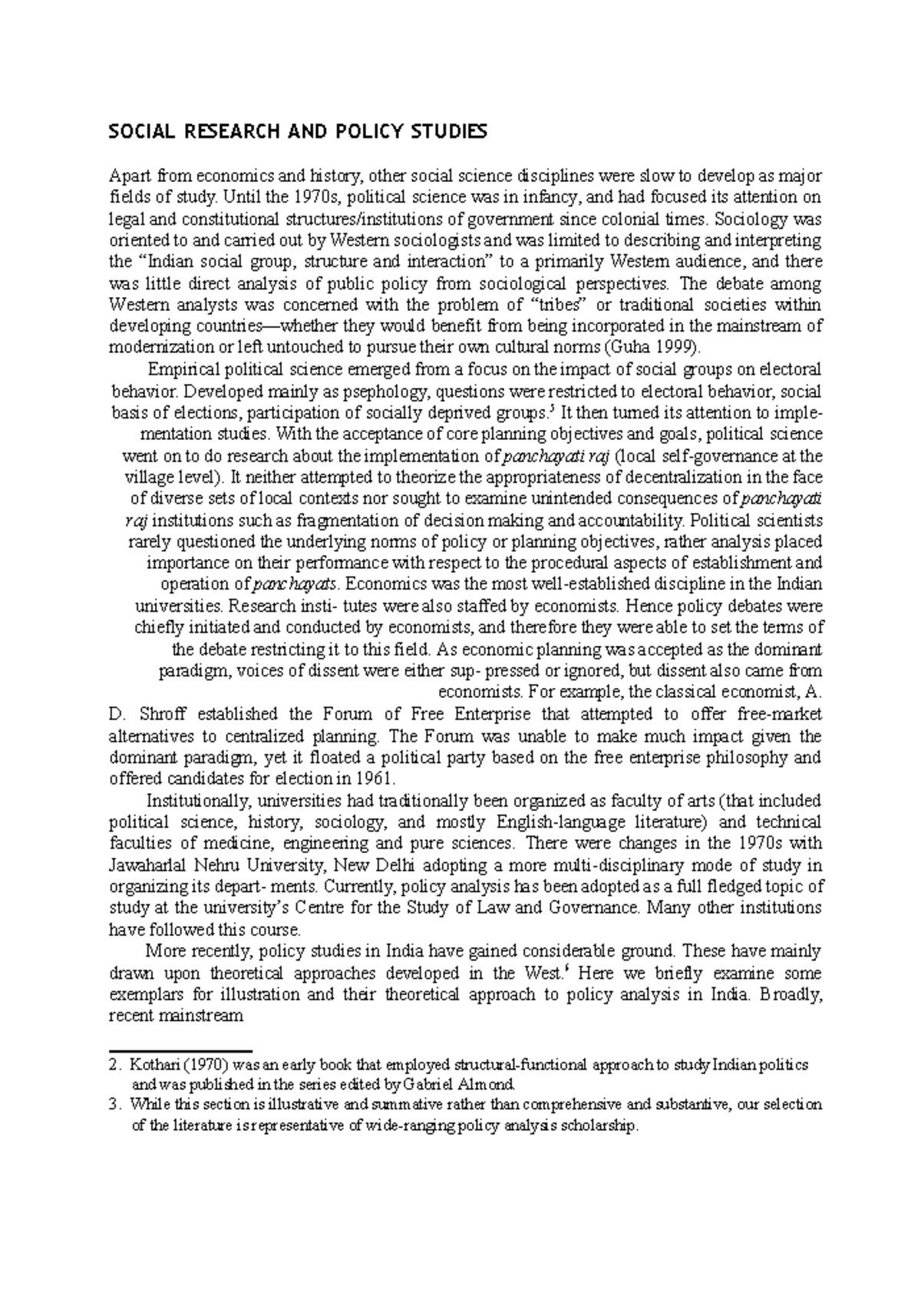 Social Research AND Policy Studies - SOCIAL RESEARCH AND POLICY STUDIES ...