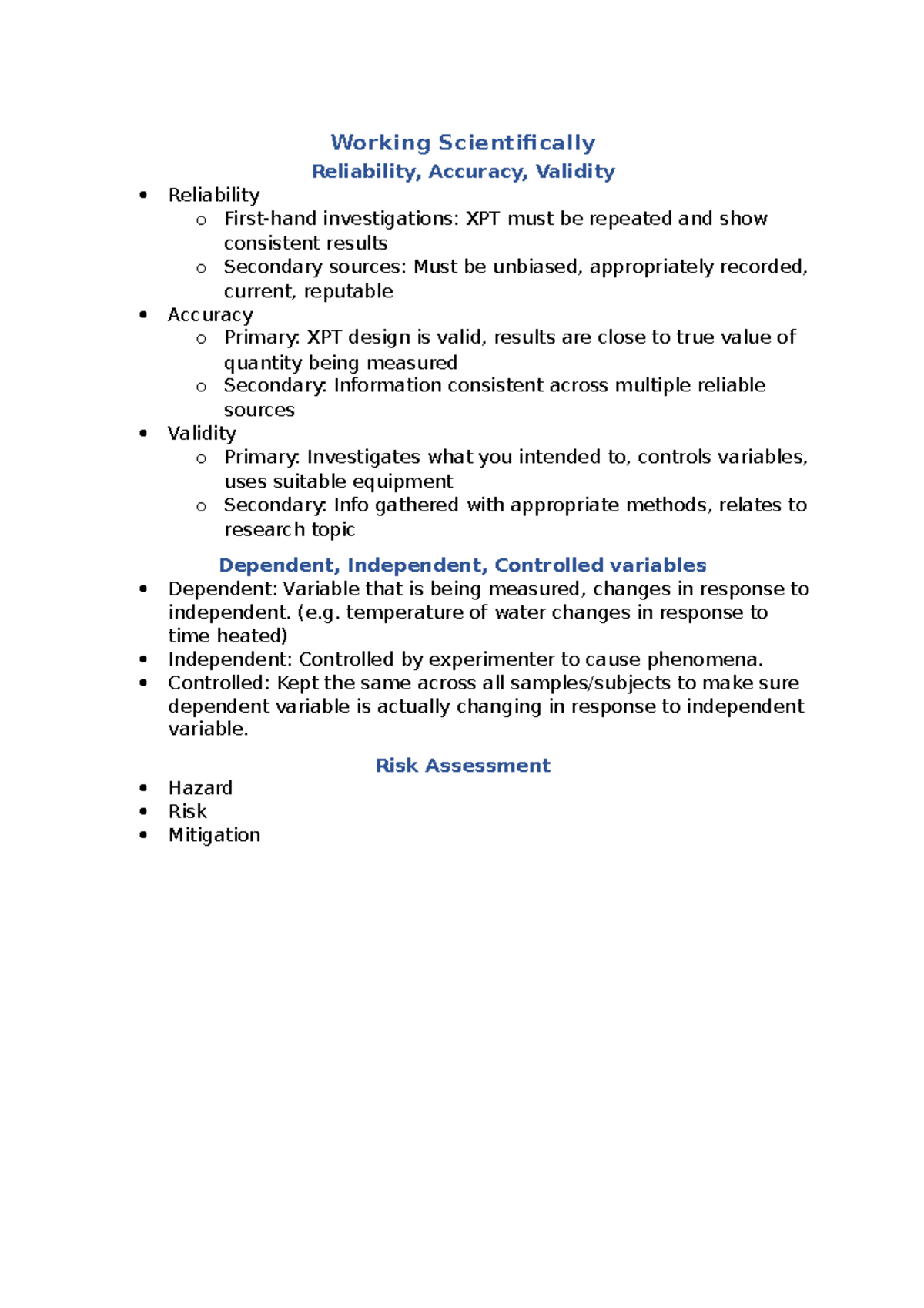 BIO Module 7 - Infectious Disease - Working Scientifically Reliability ...