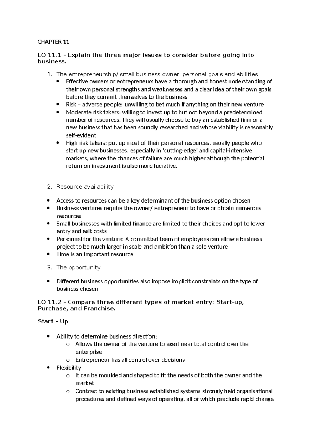 EIM notes - CHAPTER 11 LO 11 - Explain the three major issues to ...