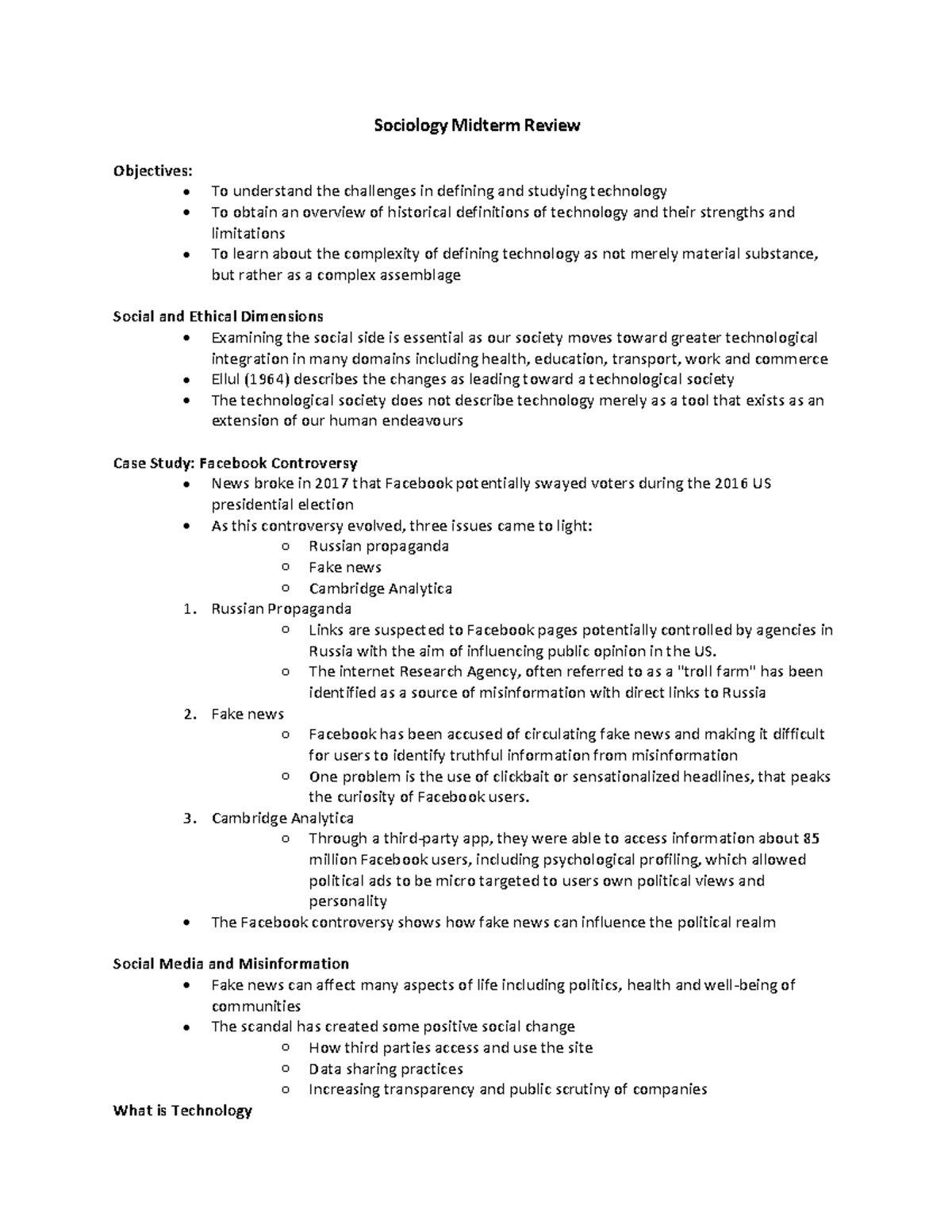 Sociology Midterm Review - Soci ology Midterm Review Objectives: - To ...