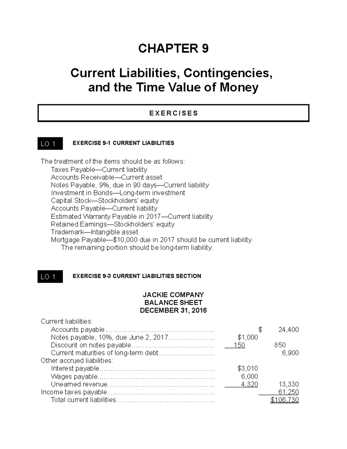 Chp 9 Homework Solutions ACCT 229 - CHAPTER 9 Current Liabilities ...