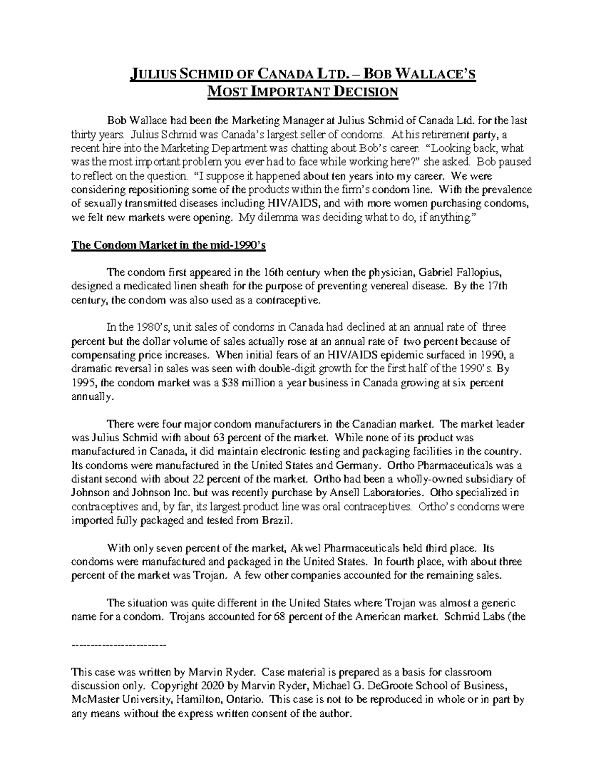 Julius Schmid of Canada - JULIUS SCHMID OF CANADA LTD. – BOB WALLACE’S ...