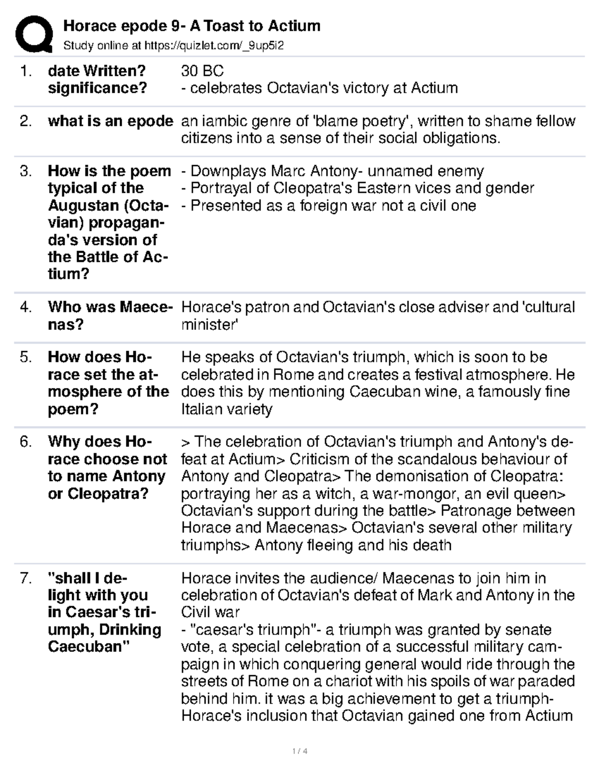 Horace epode 9- A Toast to Actium - Study online at quizlet/_9up5i date ...