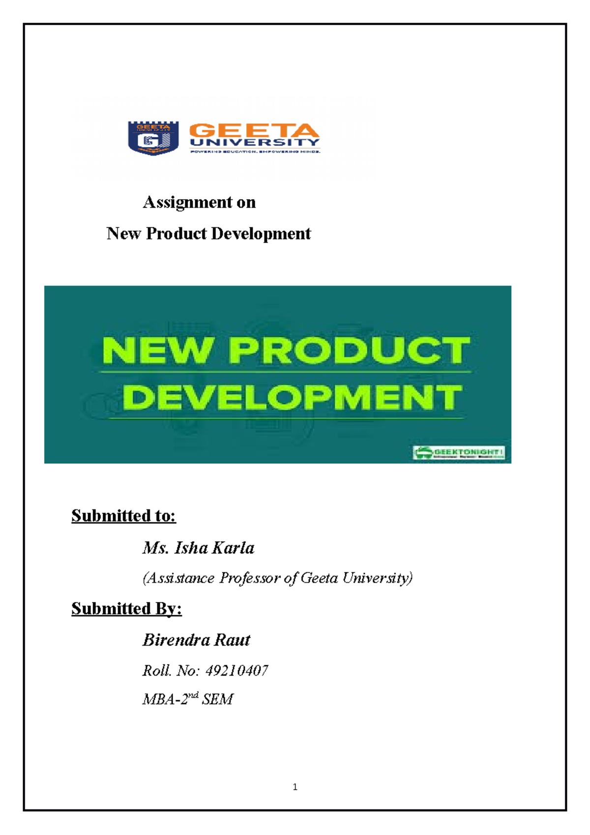 New Product Development Process - Assignment on New Product Development ...