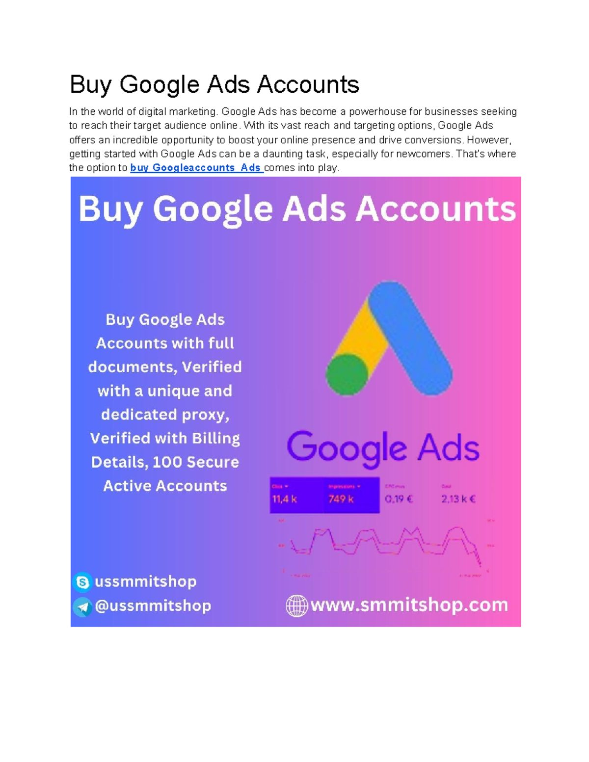 Buy Google Ads Accounts - Google Ads has become a powerhouse for ...