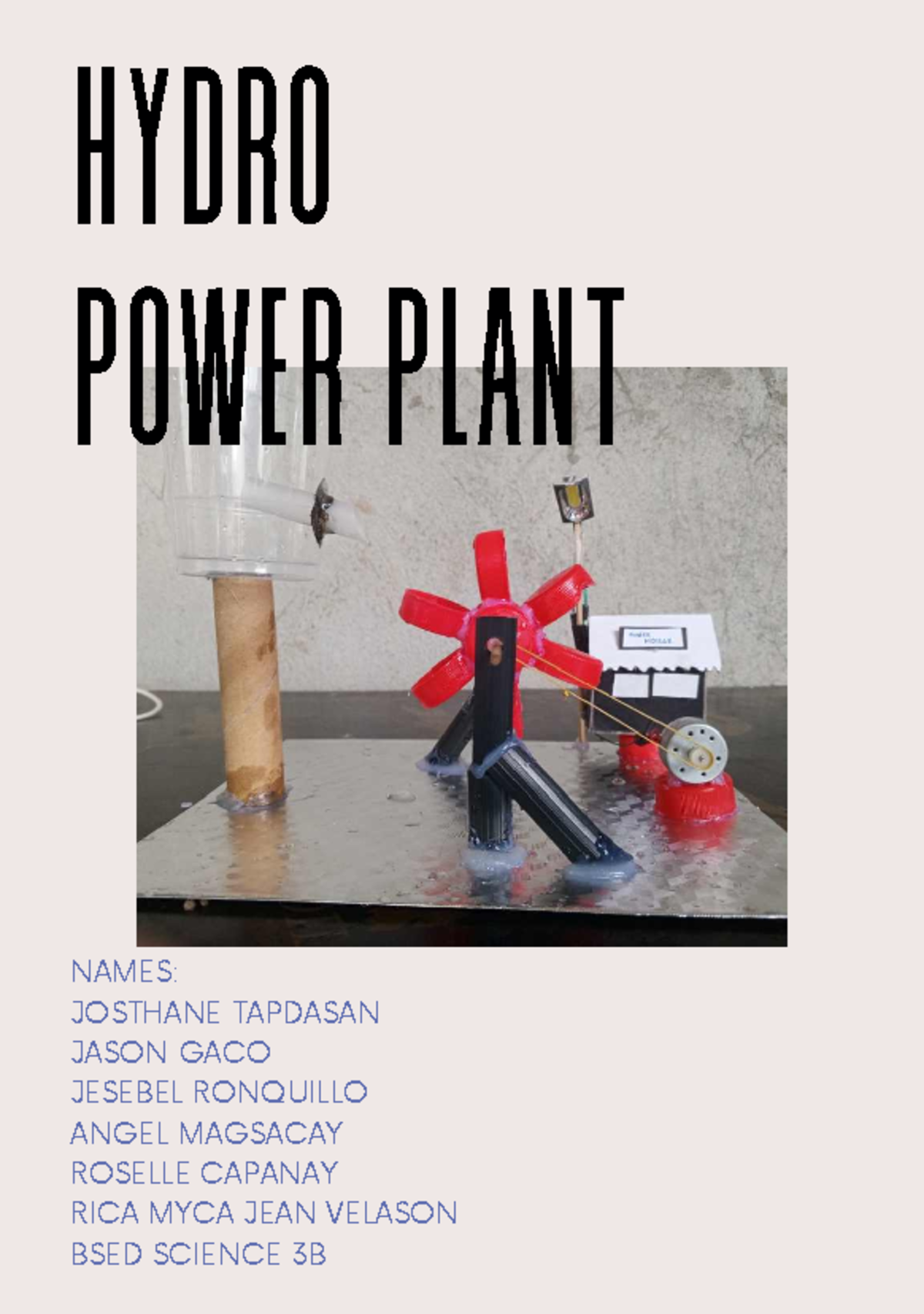 Hydro Power Plant - Bachelor of Elementary Education - HYDRO POWER ...