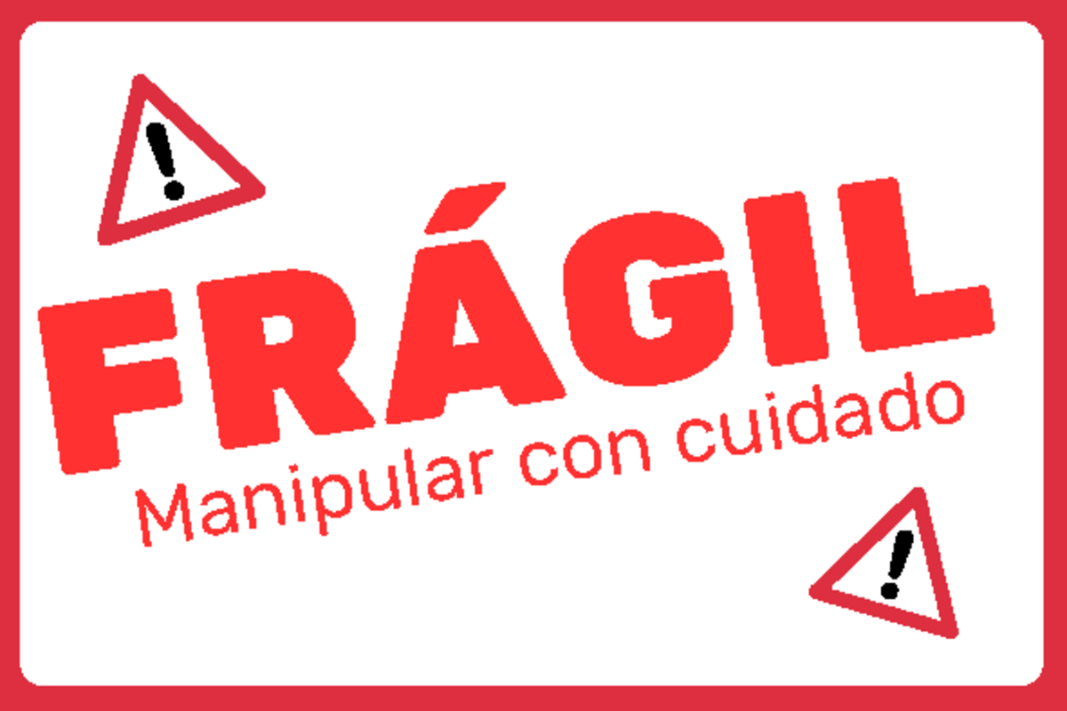 Negro Rojo y Blanco Rectangular Frágil Sticker - Psicología social ...