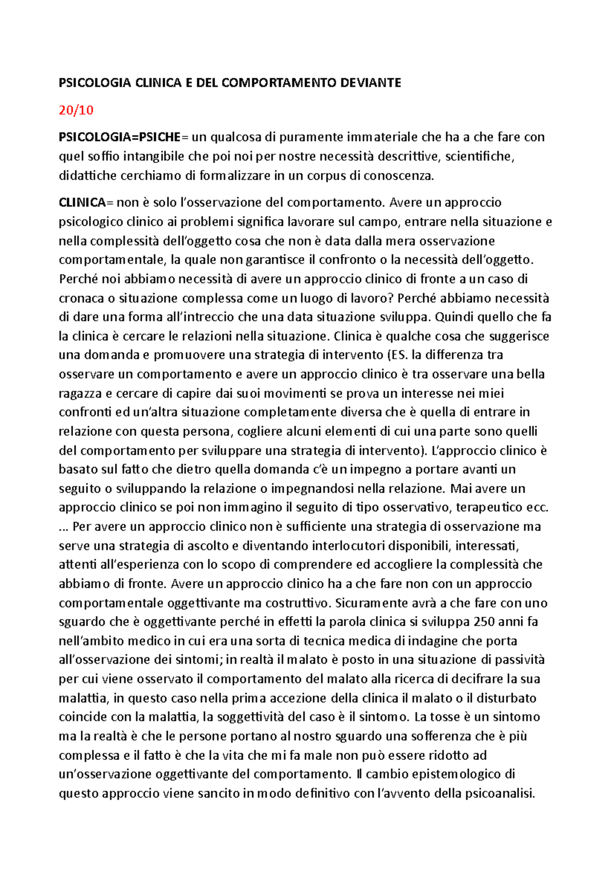 Psicologia Clinica E DEL Comportamento Deviante 20 - PSICOLOGIA CLINICA ...