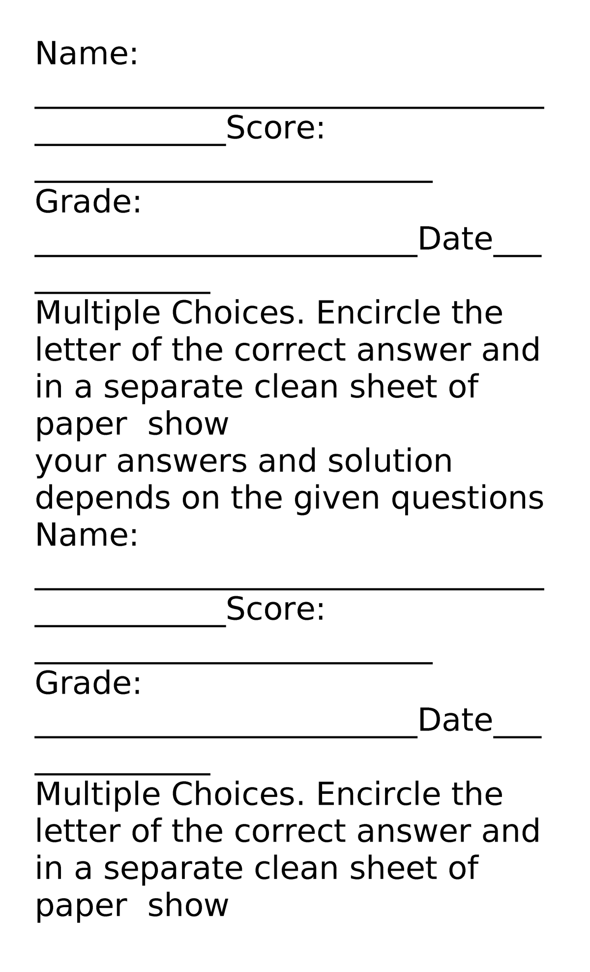 25 item test-edu 533 - 25 ITEM TOS - Name ...