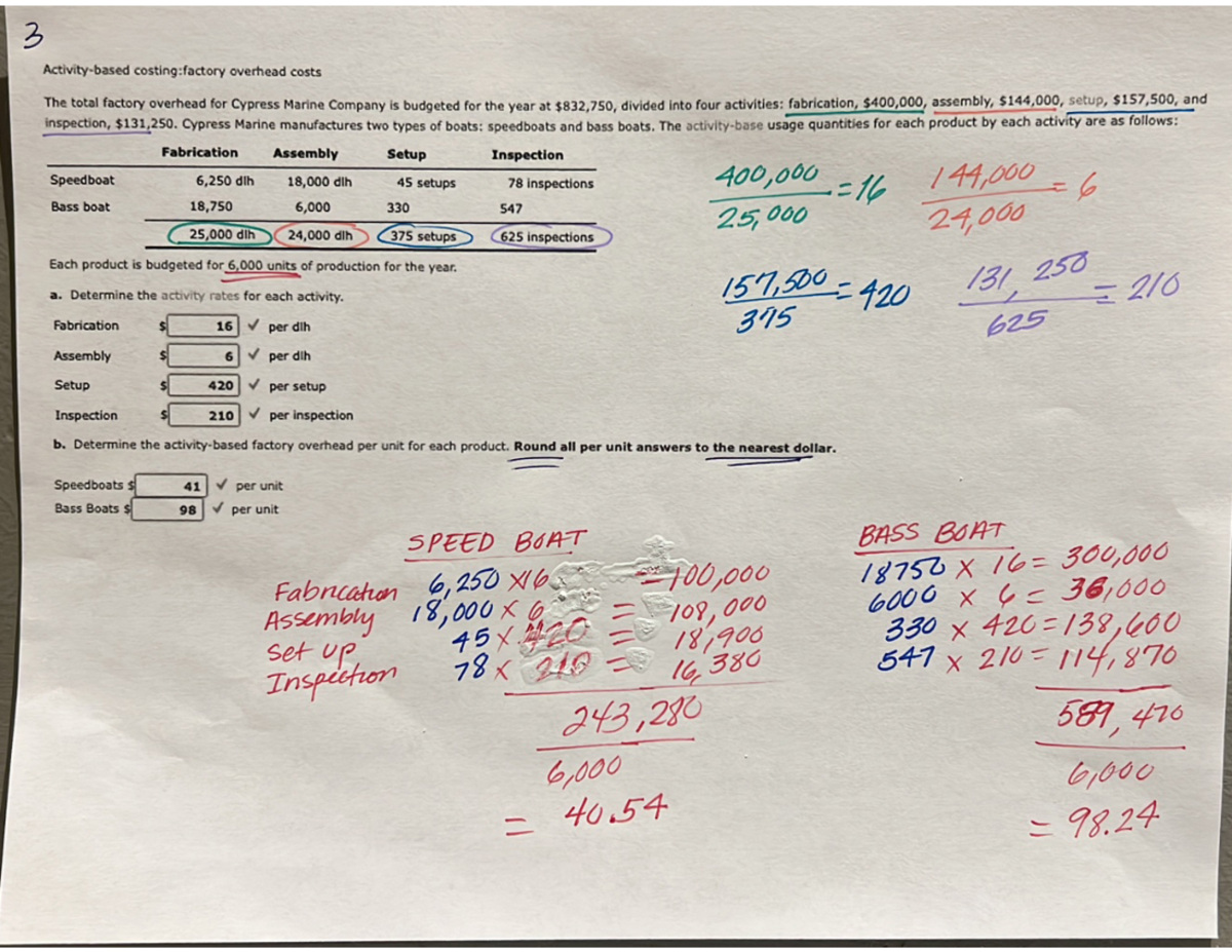 ACC 3 - Chapter 18: Activity-Based Costing - 3 costing:factory overhead ...