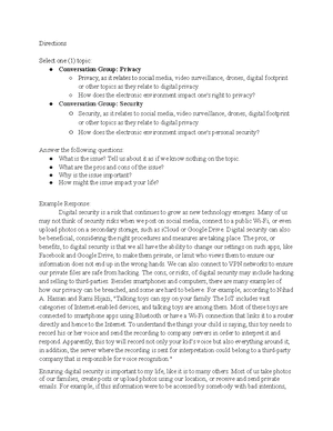 Week 4 - Discussion - Directions 1. What citation style does your ...