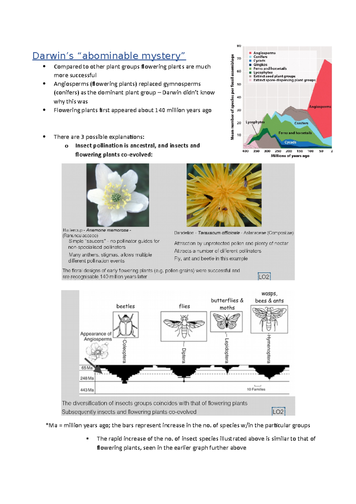 Power of flowers - Lecture notes 4 - Darwin’s “abominable mystery ...