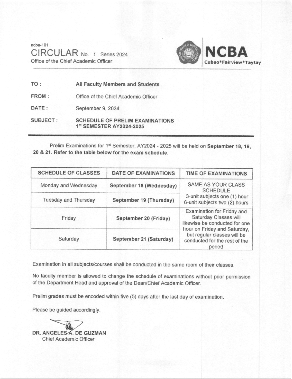 Circular-1 - Circular - COLUNGE OF BUSINES CIRCULAR No. 1 Series 2024 ...