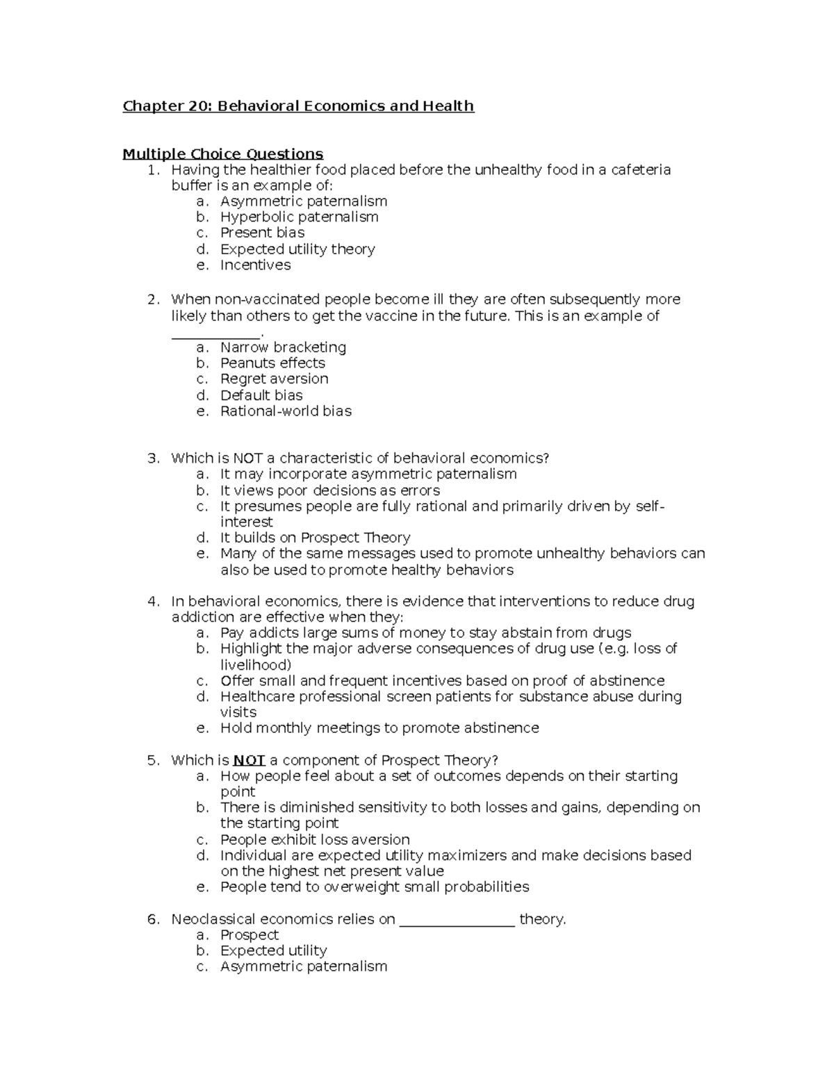 C20 - 0134626133 CH02 TB - Chapter 20: Behavioral Economics and Health ...