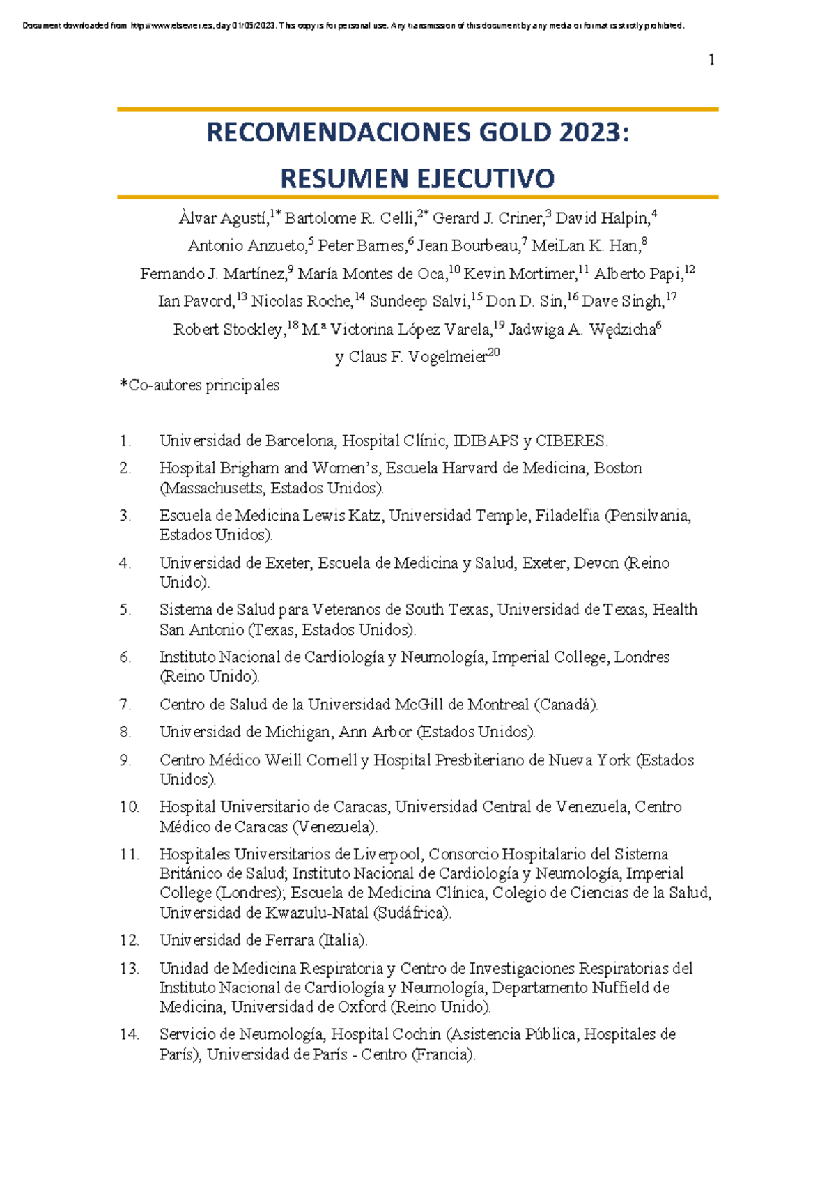 GOLD 2023 - 1 RECOMENDACIONES GOLD 2023: RESUMEN EJECUTIVO Àlvar Agustí ...