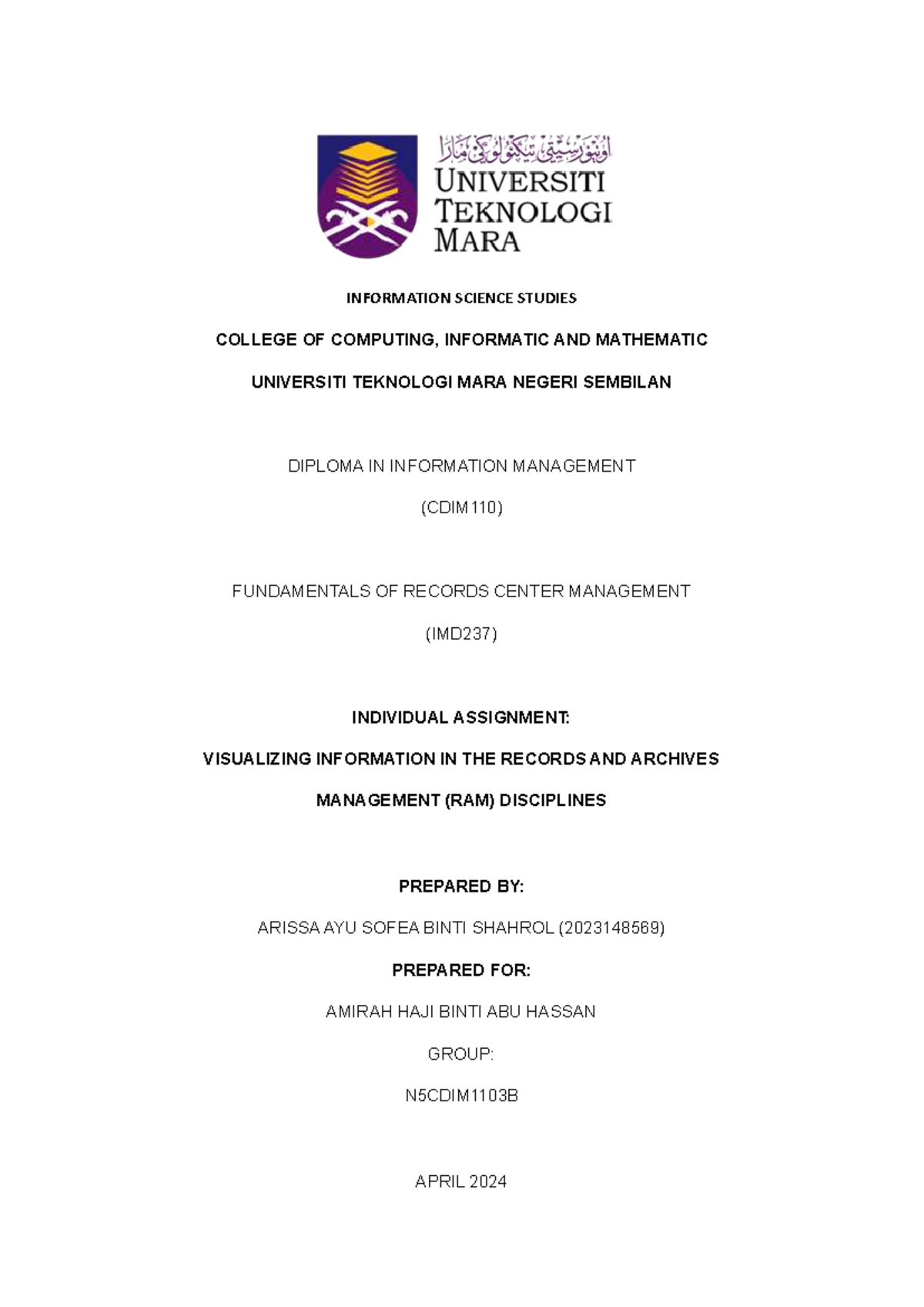 IMD237 Individual Assignment Articles - INFORMATION SCIENCE STUDIES ...