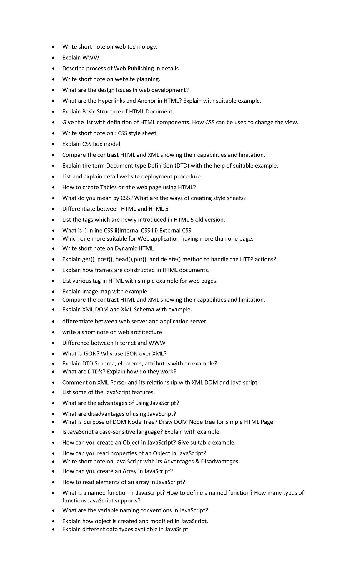Unitwise questions For Web Technology Write Short Note On Web unitwise-questions-for-web-technology-write-short-note-on-web