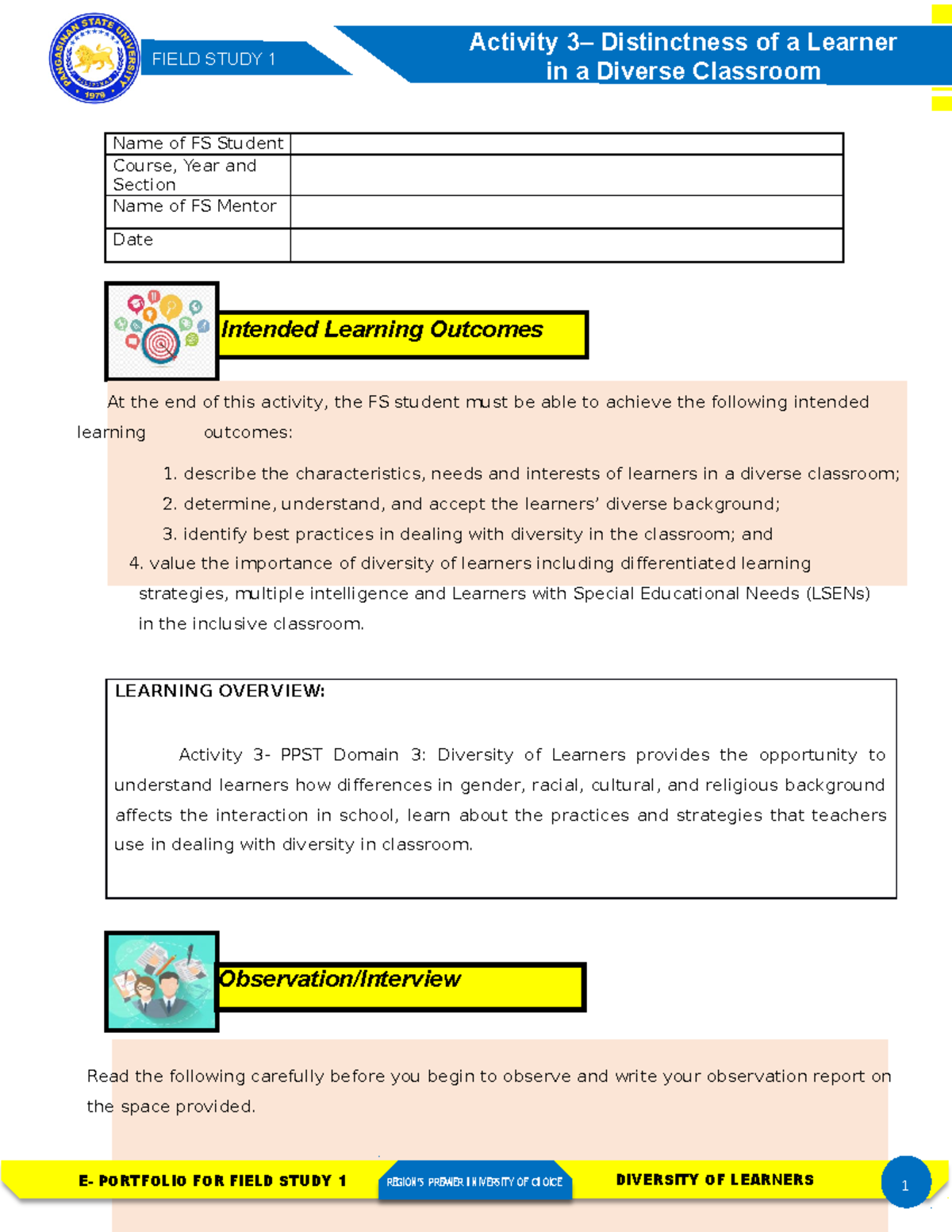 FS1-Activity-3 - Activity sheet - Intended Learning Outcomes ...