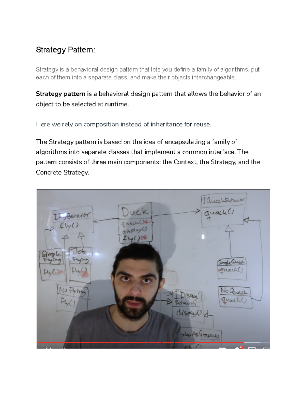 Design Patterns - Strategy Pattern: Strategy is a behavioral design pattern that lets you define ...