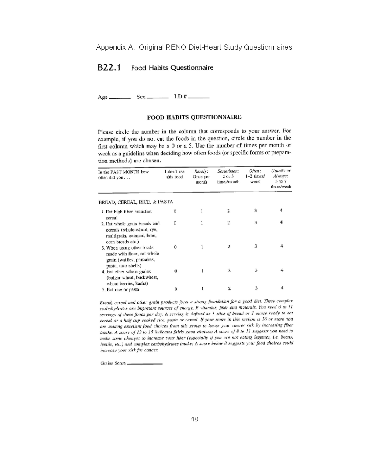 Orchard Final Thesis Appendices - Appendix A: Original RENO Diet-Heart ...