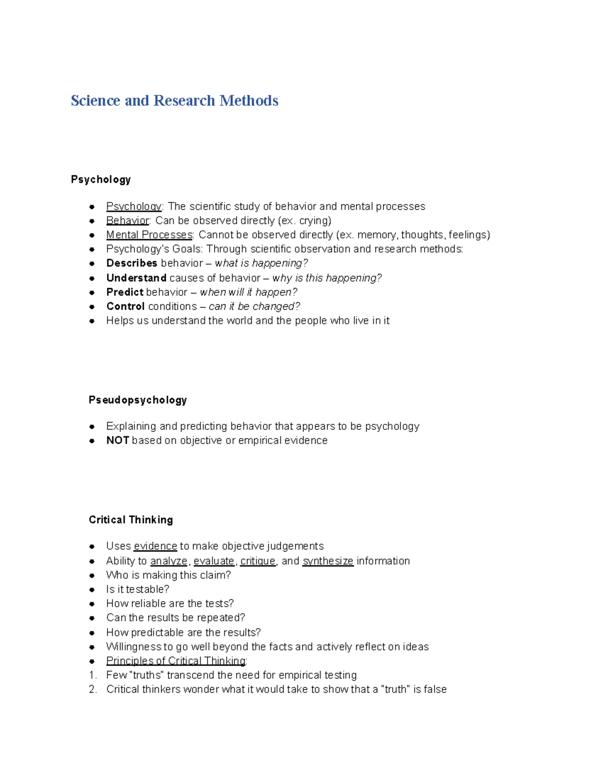 Intro 1.Science and Research Methods - Science and Research Methods ...