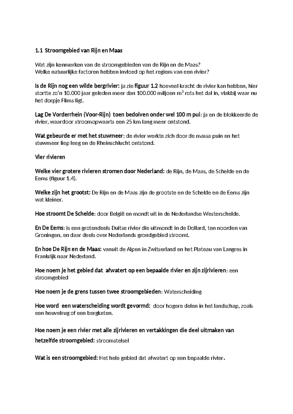 Stroomgebied van Rijn en Maas.docx Hoofdstuk Havo Wonen 2025 - 1 ...