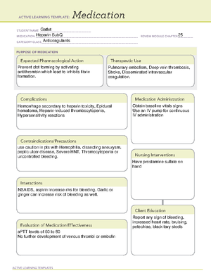 Medication Sheet- Insulin Glargine- Upload - ACTIVE LEARNING TEMPLATES ...
