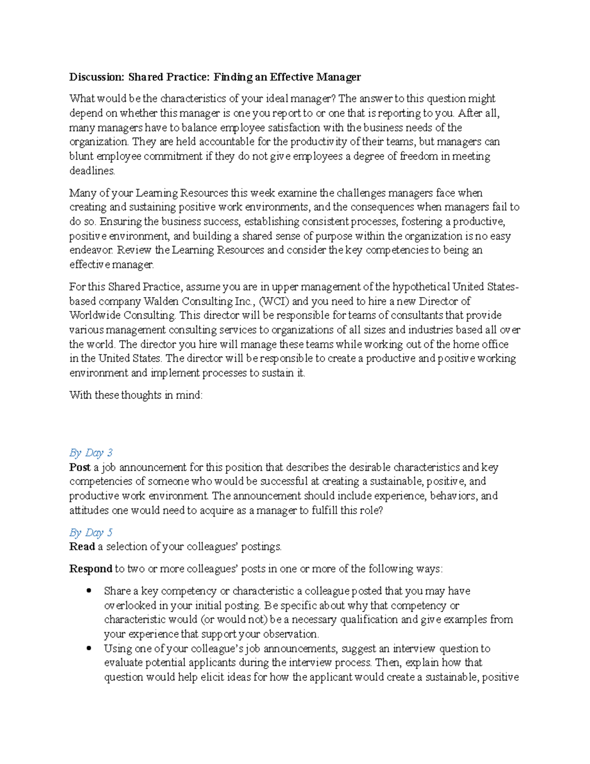 Week 1 Discussion Part 1 Studocu