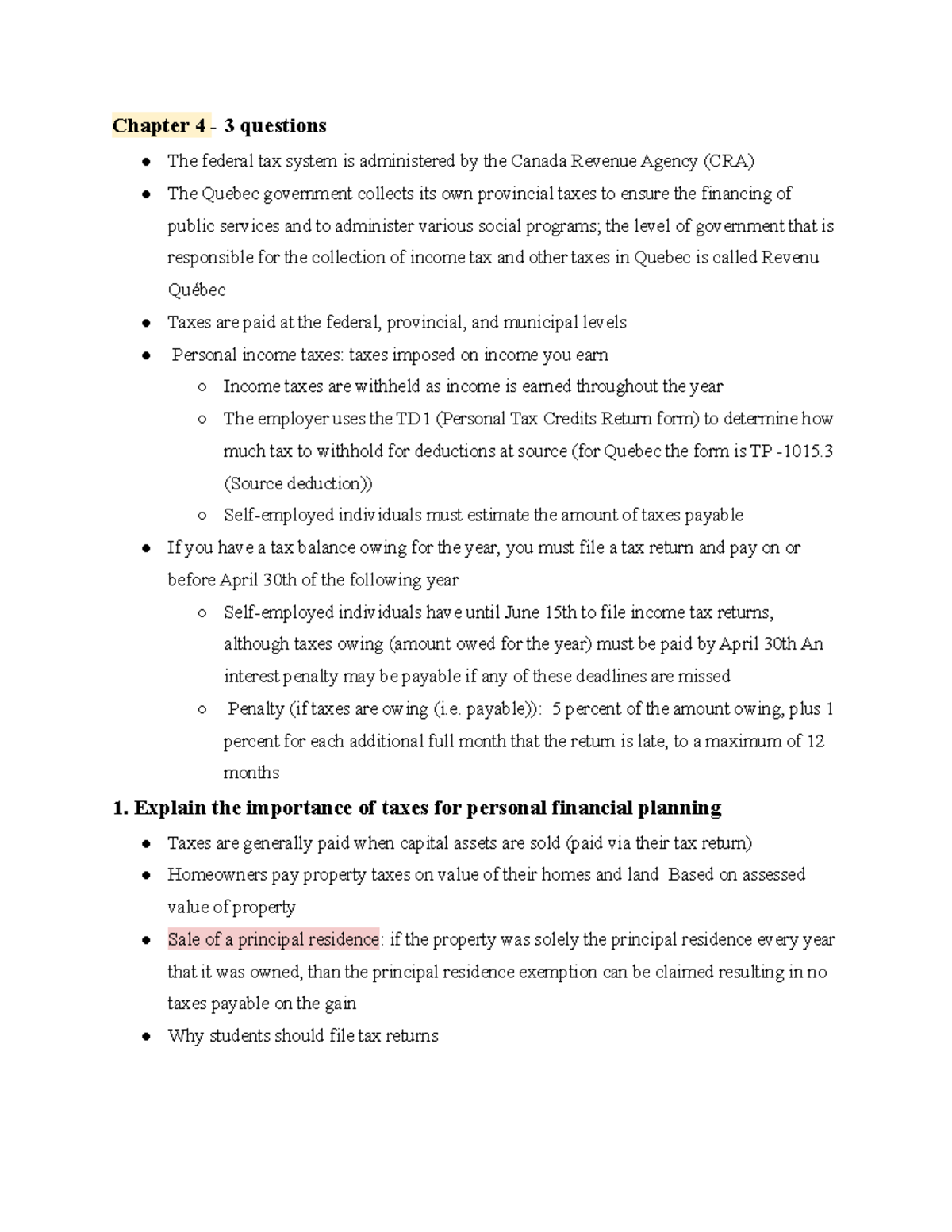 Chapter 4 fina 200 - Chapter 4 - 3 questions The federal tax system is administered by the ...