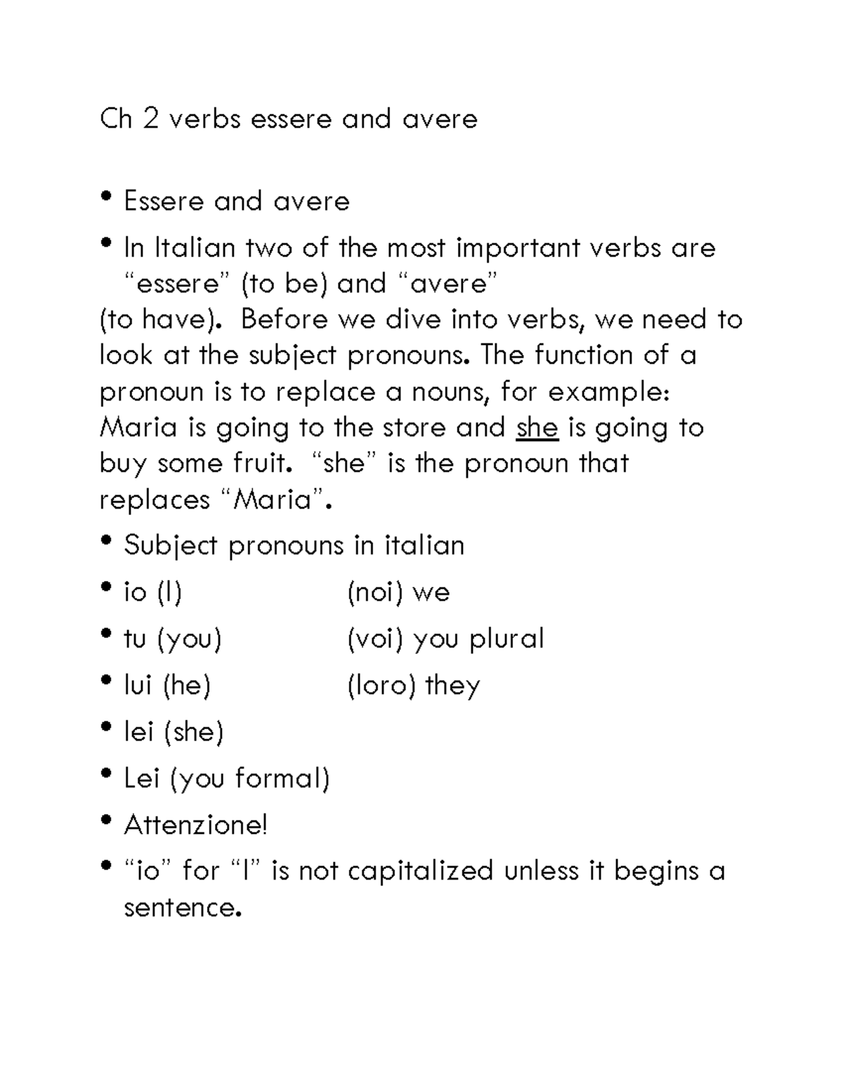 Ch 2 verbs essere and aver1 - Ch 2 verbs essere and avere • Essere and ...