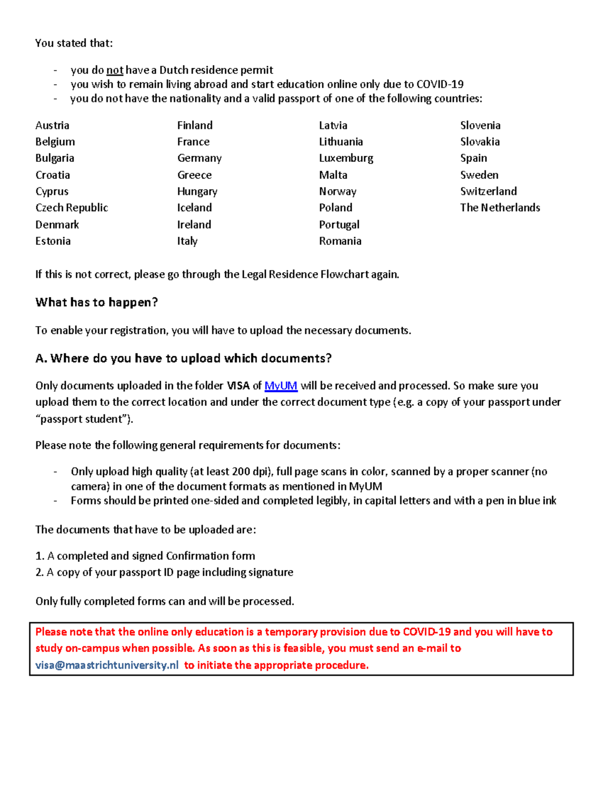 A1online 2 - afasf - You stated that: - you do not have a Dutch ...