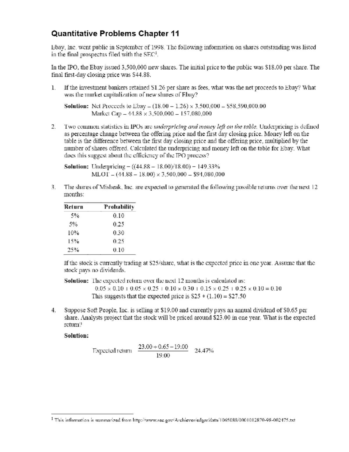 Stock Market Chapter 13 quantitative problems - Fundamentals of ... Stock Market Chapter 13 quantitative problems - Fundamentals of ...