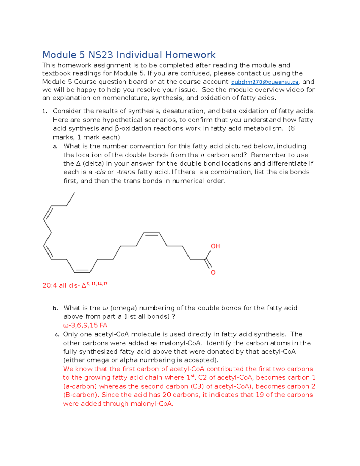 BCHM270 Module 5 hw - Hw practice problems - Bchm 270 - queensu - Studocu