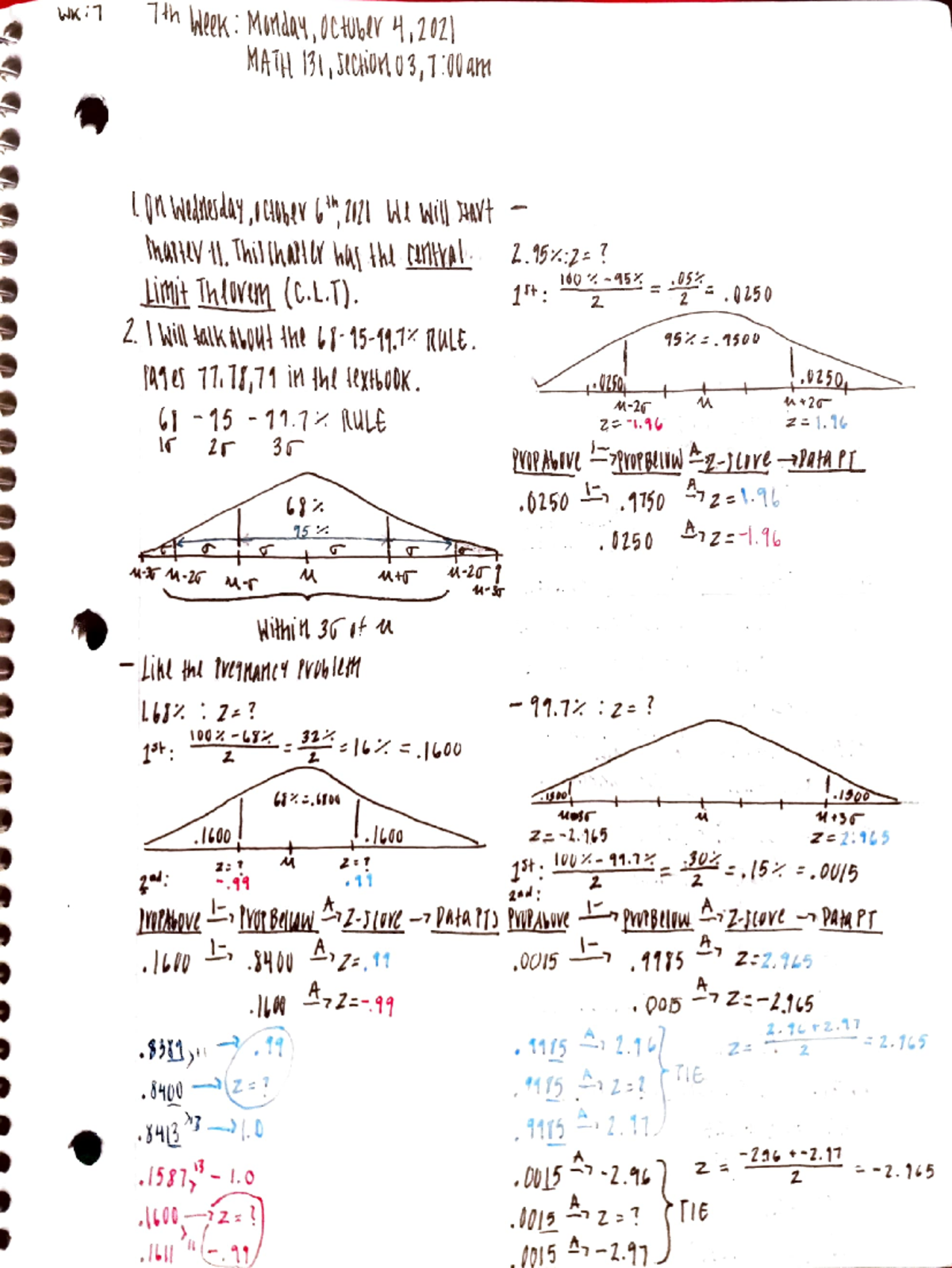 MAT 131 - Week 7 - Teacher: Gregory Kallo. - 1h Htek: Mitday, 00 H0,Y ...