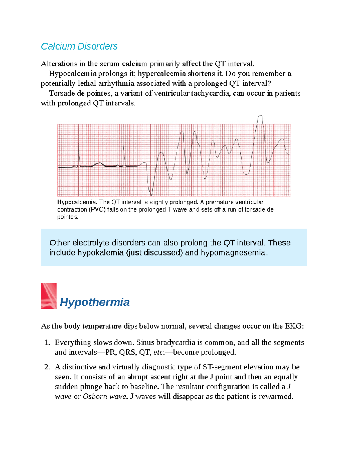 The only EKG-100 - The only EKG - Calcium Disorders Alterations in the ...