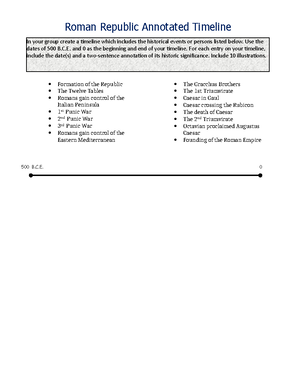 Roman Republic Timeline - In your group create a timeline which ...